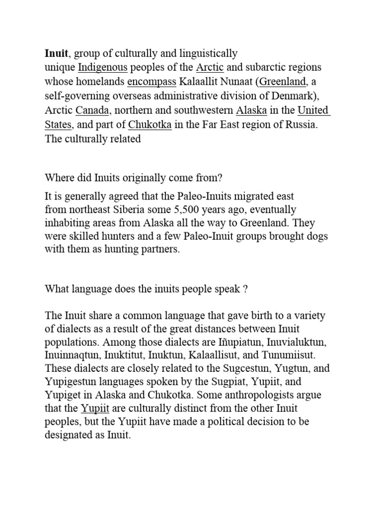 The Inuit People | PDF | Inuit | Eskimo