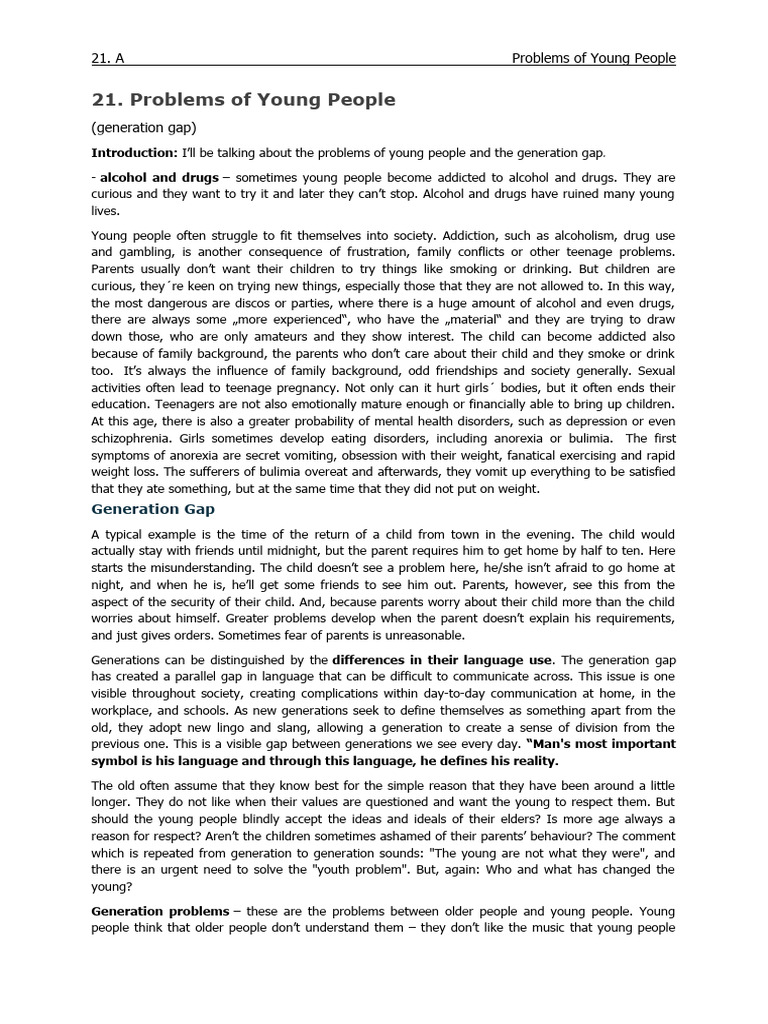 21. Problems of Young People | PDF | Anorexia Nervosa | Alcoholism