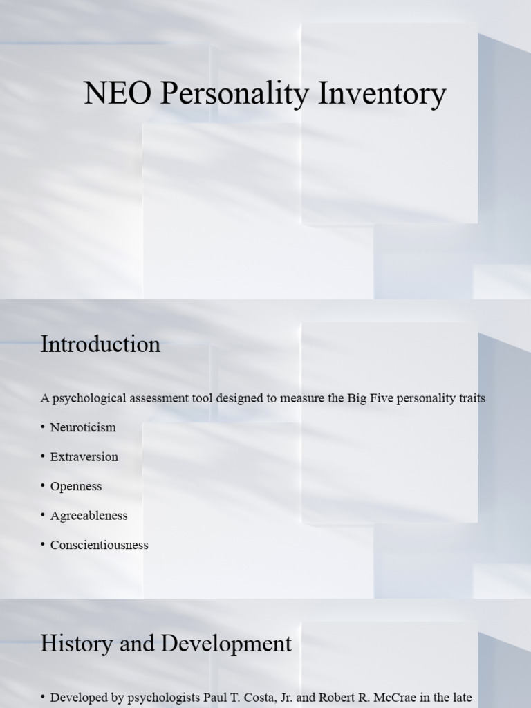 NEO-PI | PDF | Psychological Theories | Social Psychology