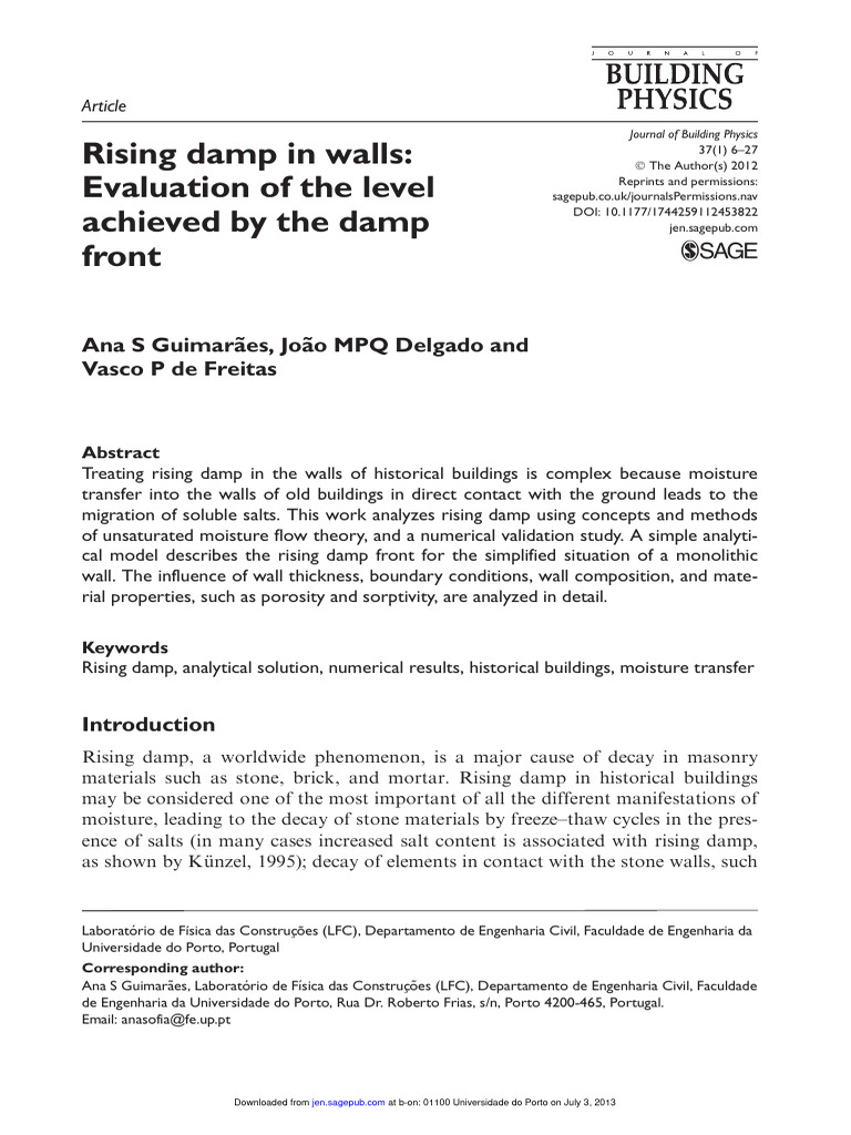 Rising Damp in Walls | PDF | Humidity | Boundary Layer