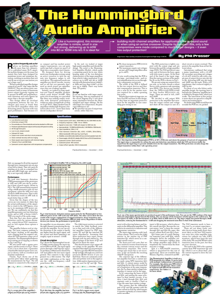The Hummingbird Audio Amplifier - Practical Electronics 09.2022 | Download Free PDF | Amplifier ...