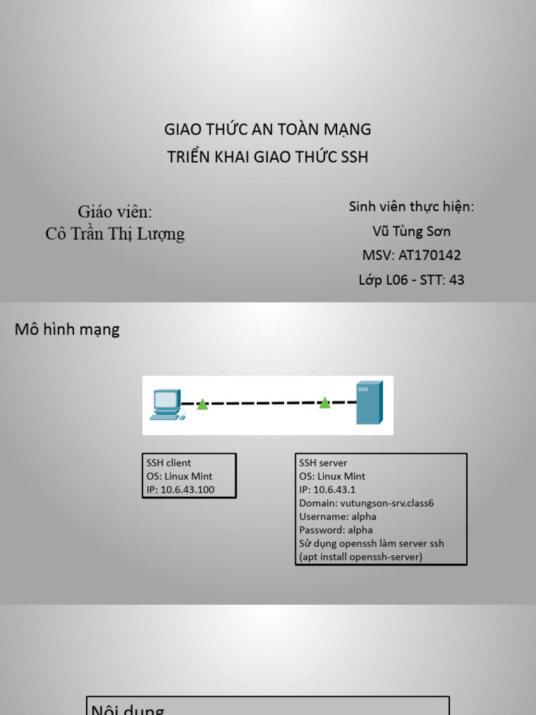 Bài 05. Triển Khai Giao Thức SSH | PDF