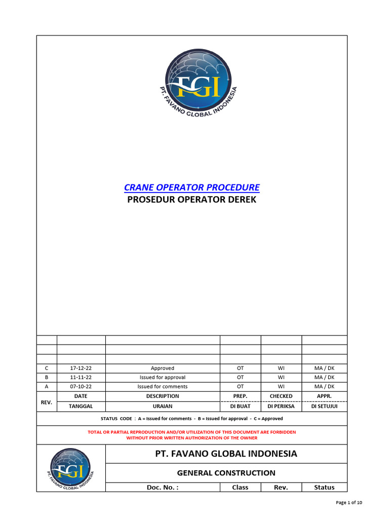 FGI-S-P-110 Crane Operator | PDF | Crane (Machine)