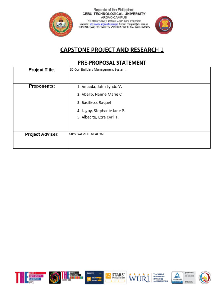 Pre Proposal Statement Form | PDF | Application Software | Computer Science