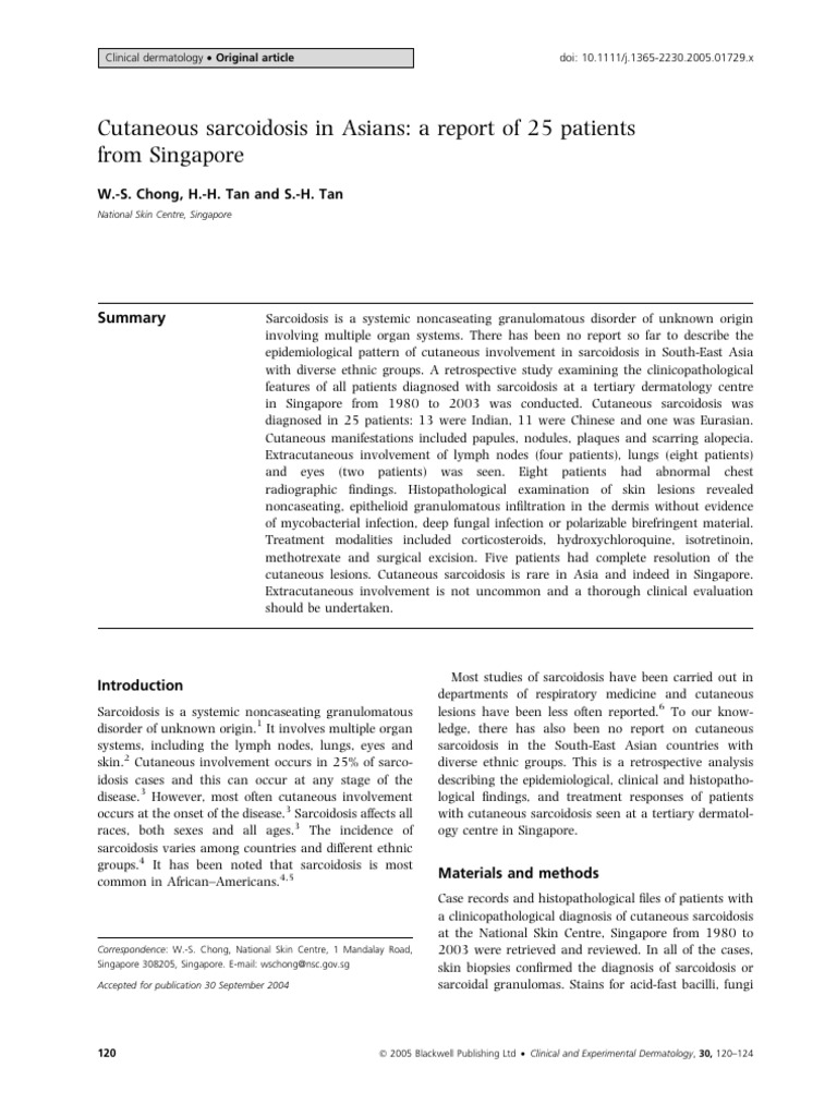 Cutaneous Sarcoidosis Pdf Cutaneous Conditions Medicine 8602