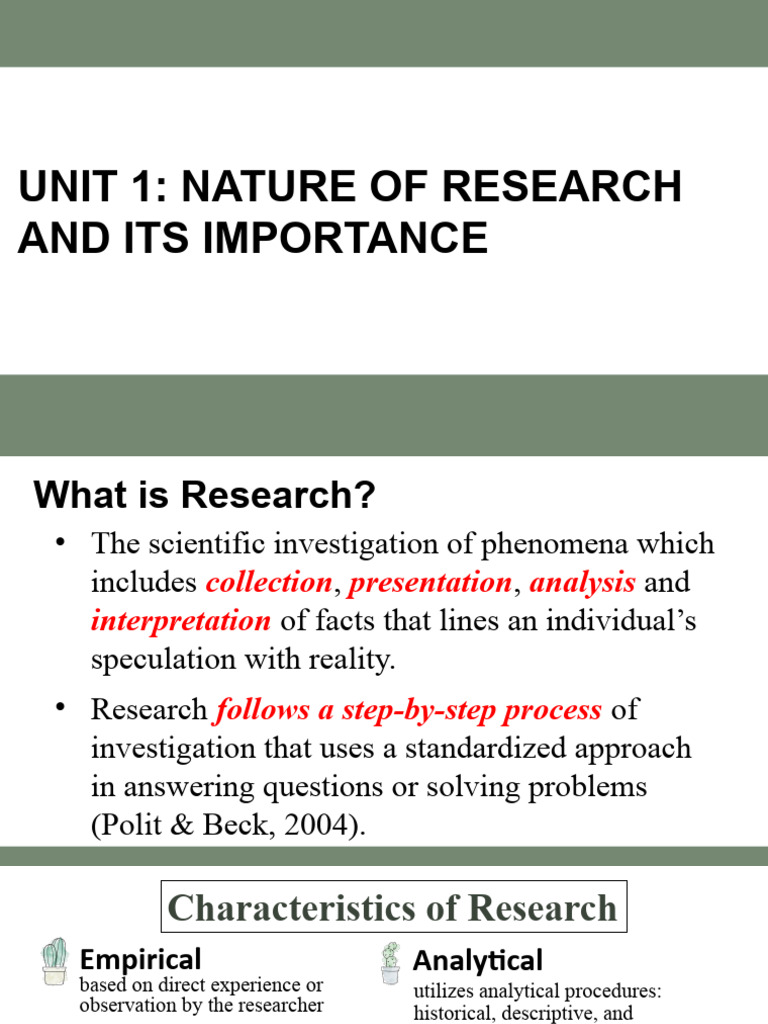 Practical Research 1 Unit 1 | PDF | Methodology | Quantitative Research