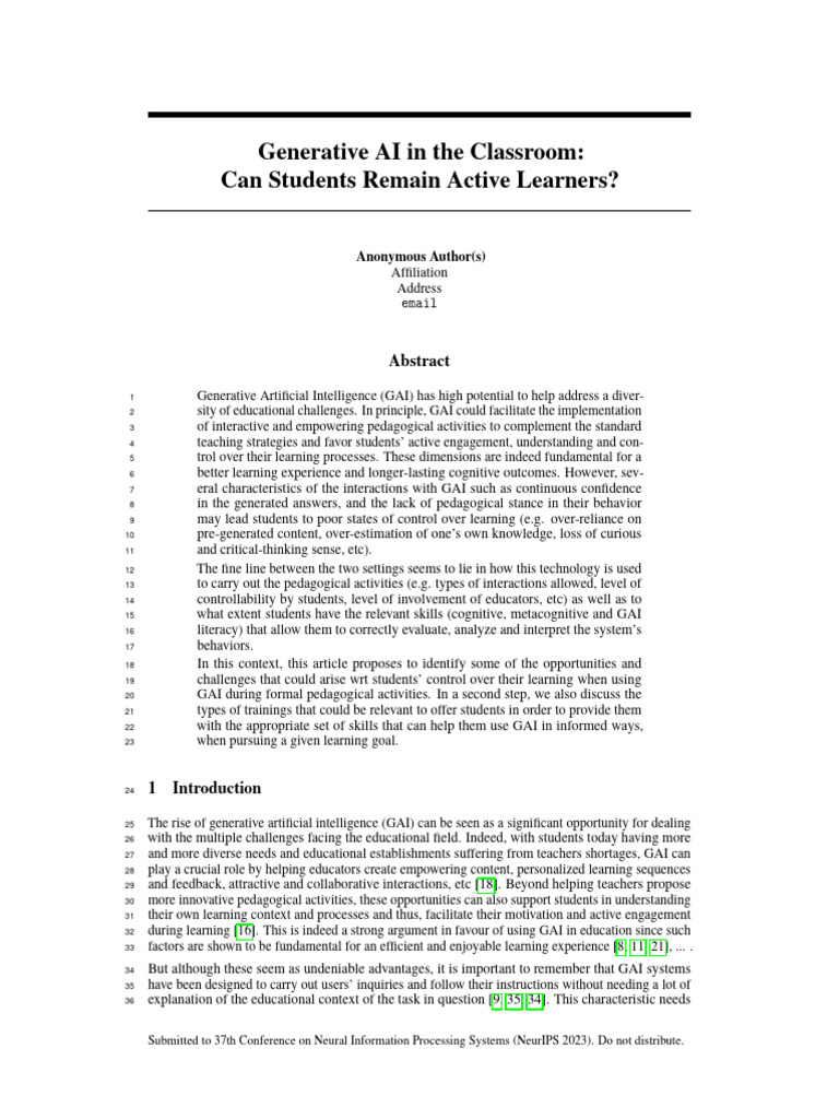 35 Generative Ai in The Classroom | PDF | Metacognition | Learning