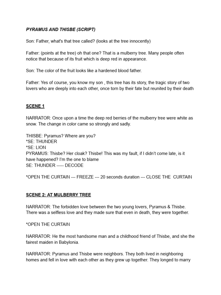 PYRAMUS-AND-THISBE-SCRIPT | PDF