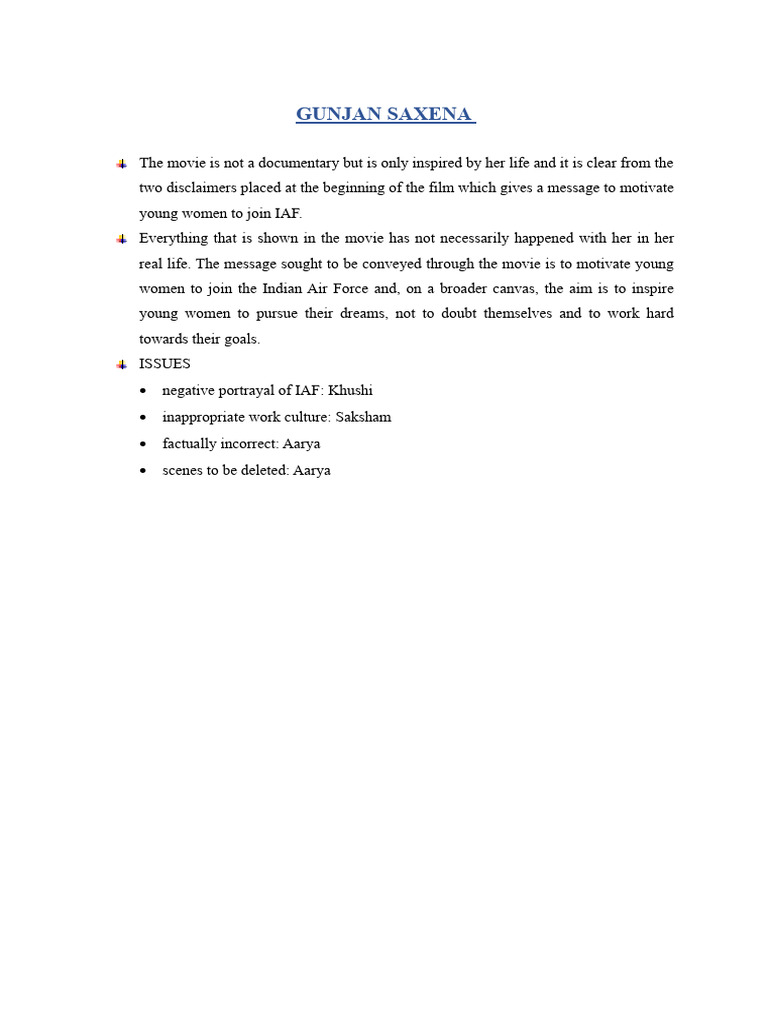 Gunjan Saxena Film Analysis | PDF