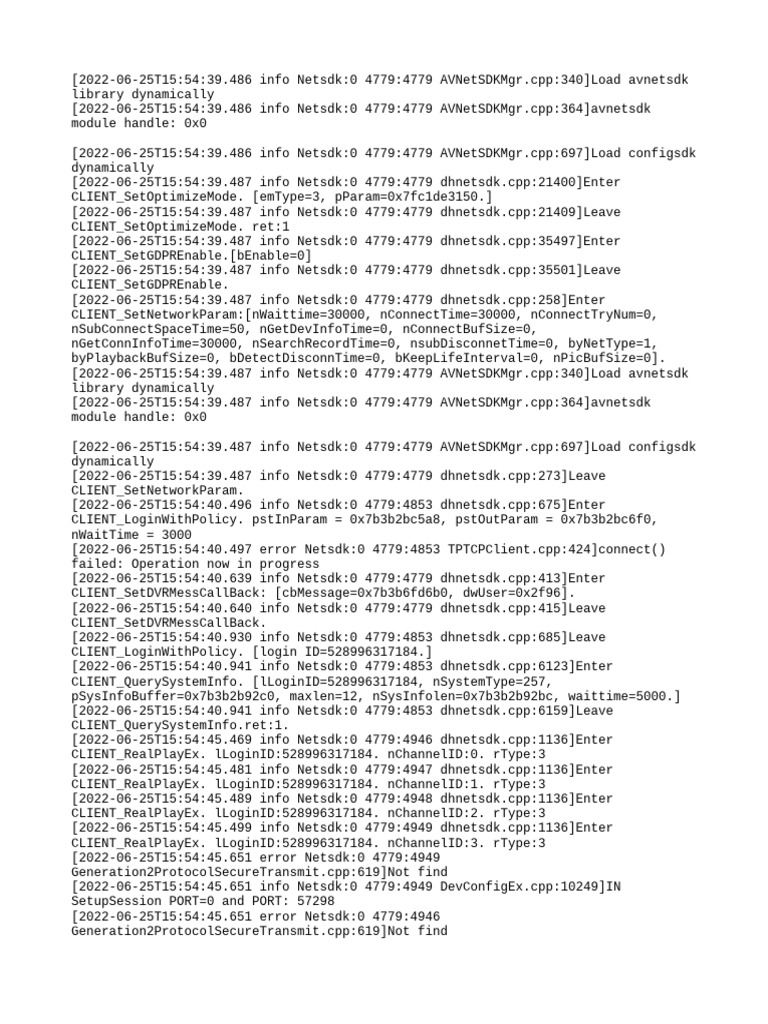 Network SDK Log Analysis | PDF | Computer Networking | Computer Standards