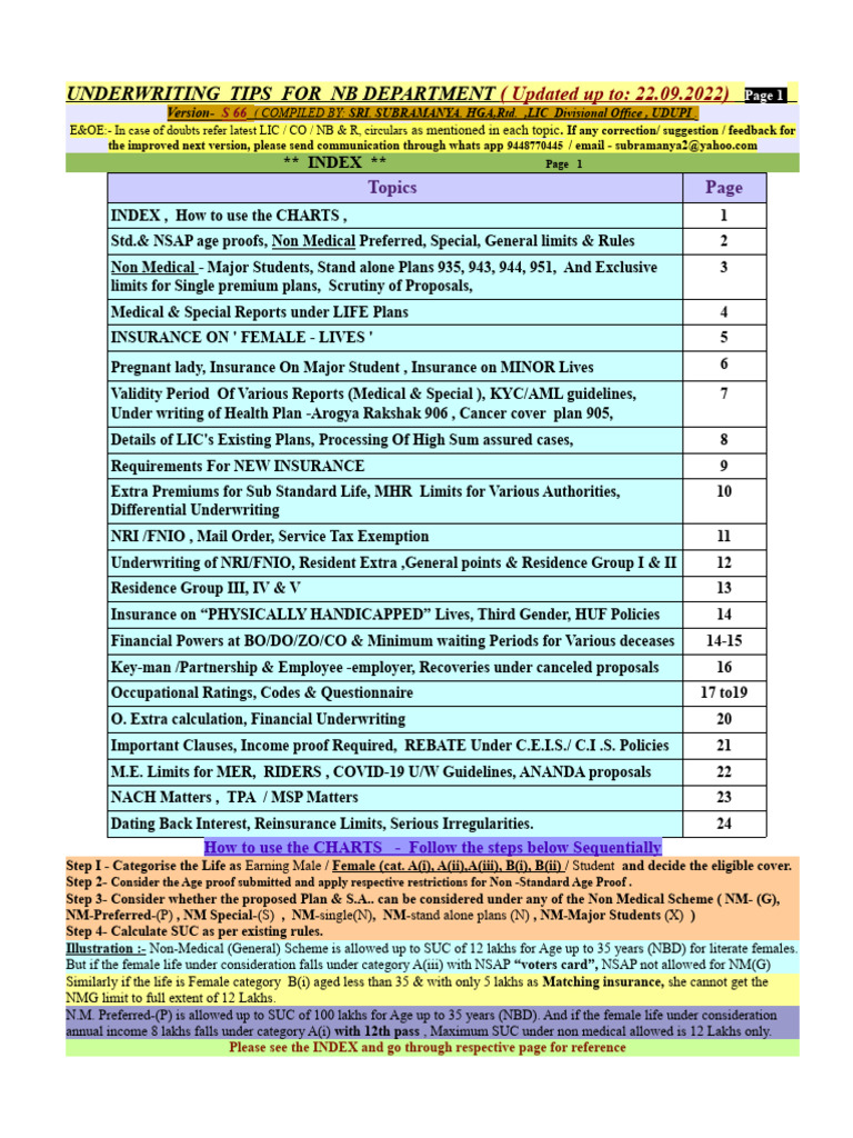 NB underwriting | PDF | Insurance | Underwriting