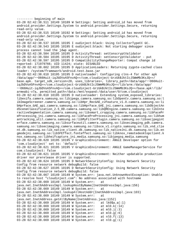 Com - Cloudinject Logcat | PDF | Computing Platforms | Computing
