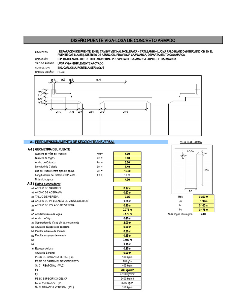 Diseño Puente Viga - Losa Catillambi | PDF | Sector secundario de la ... Diseño Puente Viga - Losa Catillambi | PDF | Sector secundario de la ...