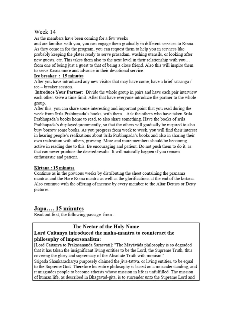 BhaktiVriksha Module 2 Week 14 | PDF