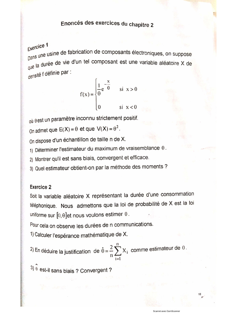 Cours Et Exercices Corrigés Estimation | PDF