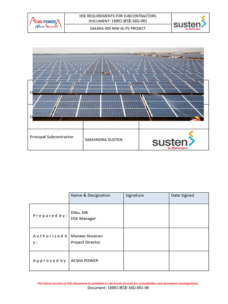 HSE Guide for Subcontractors | PDF | Safety | Project Management