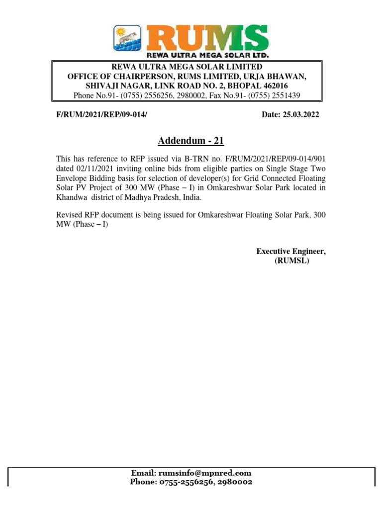 2022-03-25 Addendum 21 Revised RFP | PDF | Electrical Substation ...