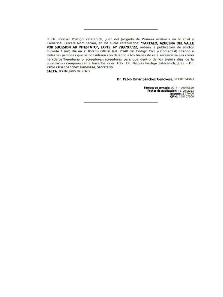 MODELO Edicto Tartalo | PDF