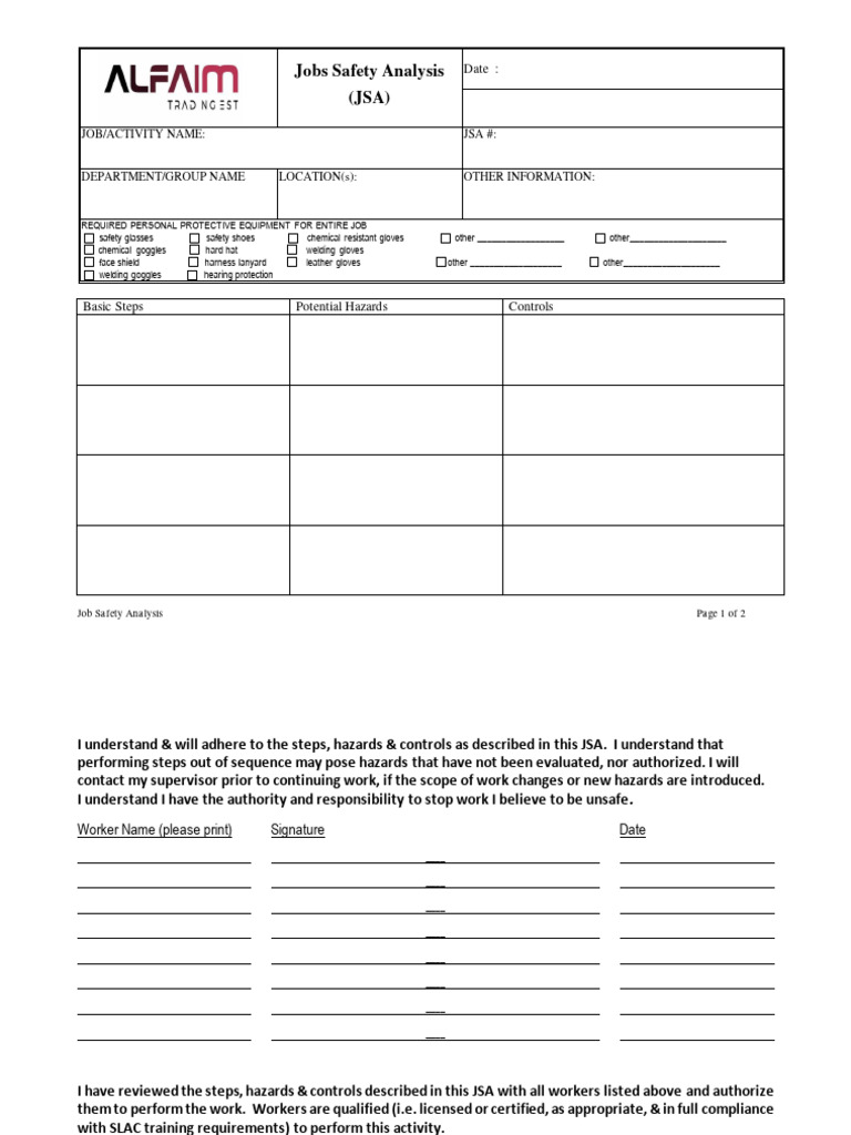 Job Safety Analysis | PDF