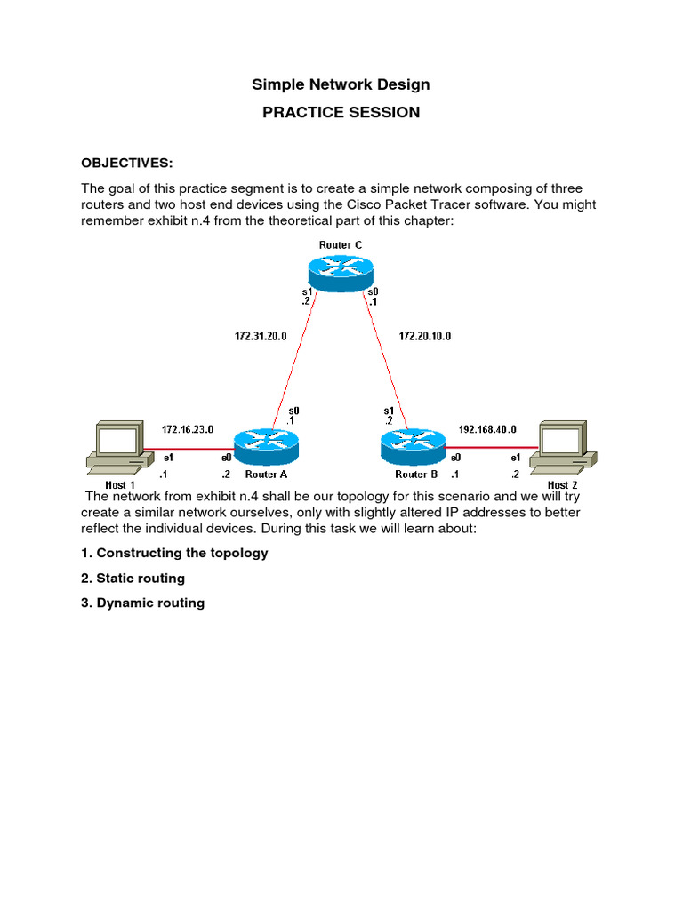 Packet Tracer - Simple - Network - Design | PDF | Ip Address | Router ...