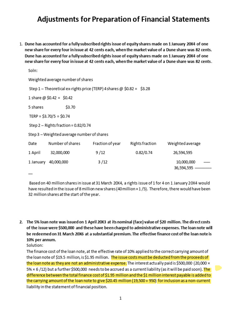 Financial Statement Adjustments Guide | PDF | Depreciation | Deferred Tax
