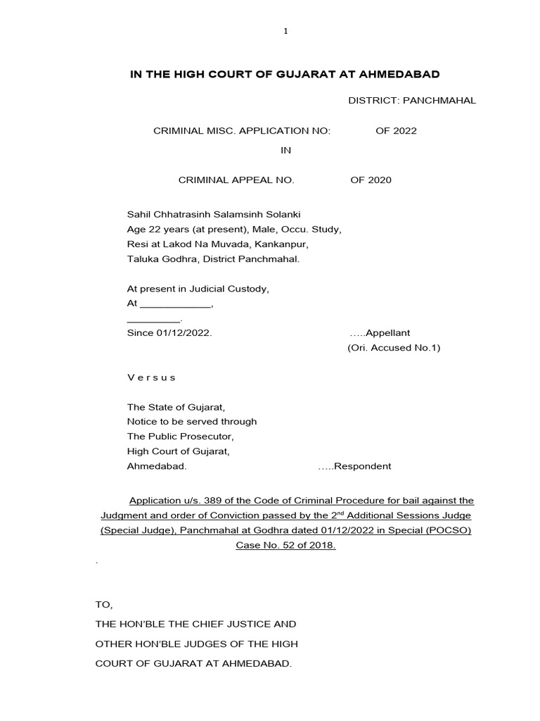 JMP Sahil Pocso Conviction Bail | PDF | Bail | Fine (Penalty)