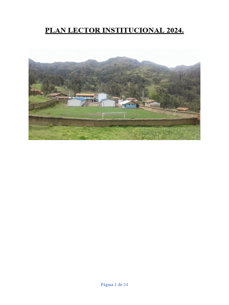 Plan Lector Institucional JP Ii de Lluychocolpan | PDF | Enseñando | Educación primaria