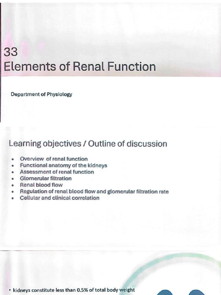 Elements of Renal Function 2 | PDF