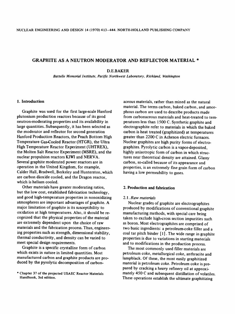 Baker 1971 | PDF | Graphite | Carbon