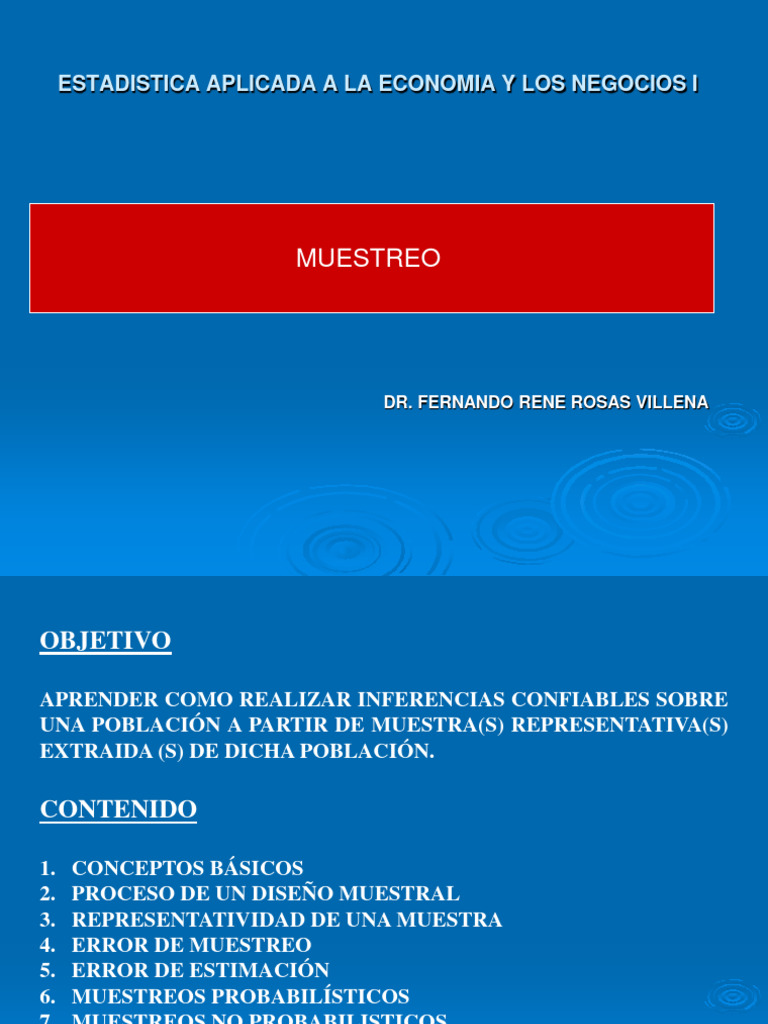 MUESTREO | PDF | Muestreo (Estadísticas) | Probabilidad