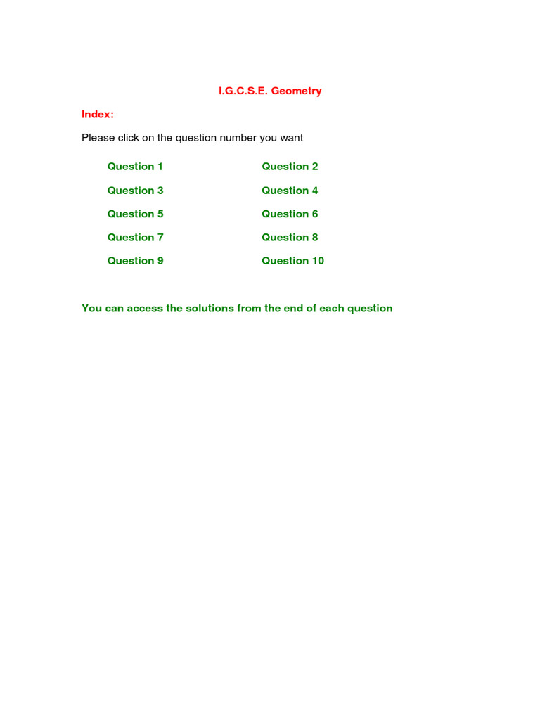 IGCSE Geometry 02 | PDF | Triangle | Triangle Geometry