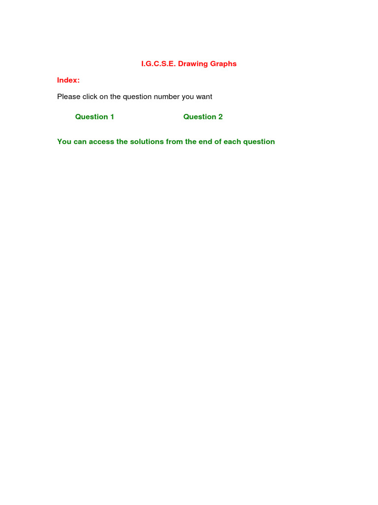 Igcse Drawing Graphs Pdf Mathematics Mathematical Objects