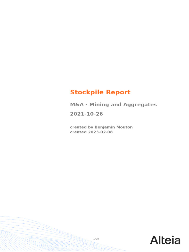 Stockpile Report Report | PDF | Metrology | Volume