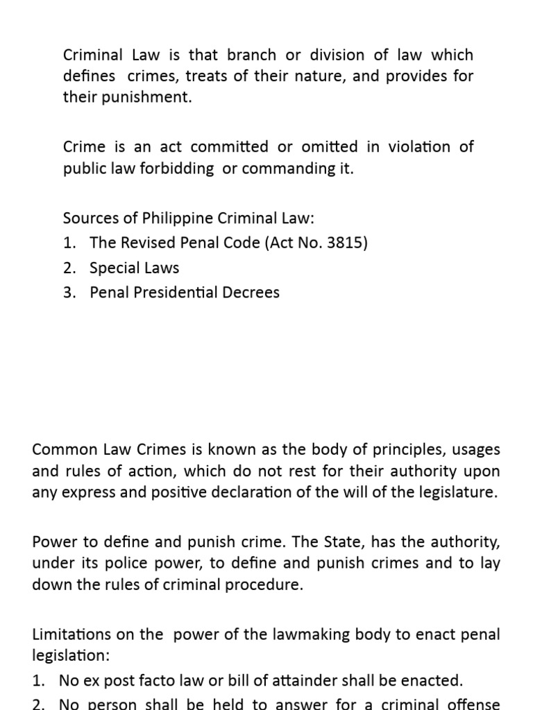 Criminal Law Book 1 | PDF | Intention (Criminal Law) | Crimes