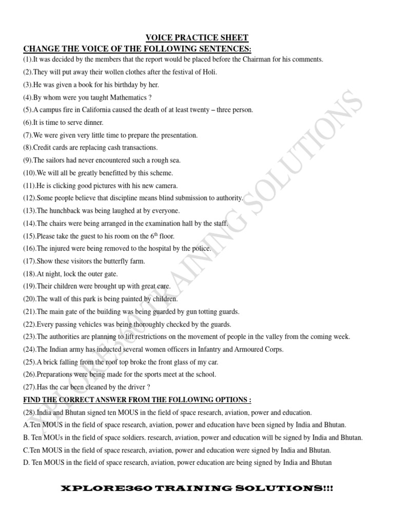 VOICE PRACTICE PAPER | PDF