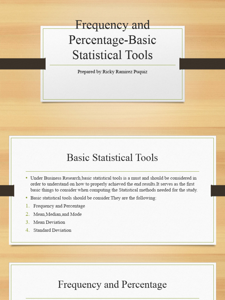Frequency and Percentage-Basic Statistical Tools | PDF