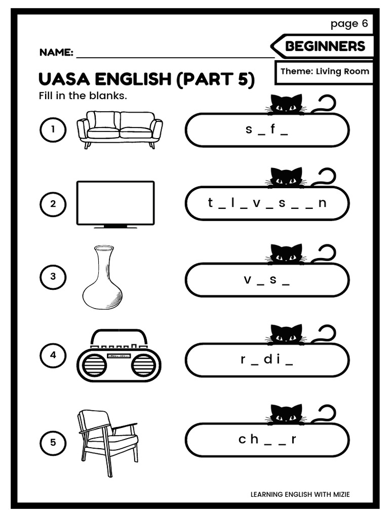 UASA ENGLISH PART 5 BEGINNERs Page 6 To 10 | PDF