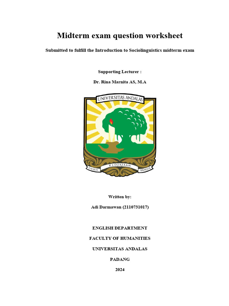 Adi Darmawan (2110731017) - MID TERM INTRODUCTION TO SOCIOLINGUISTICS ...