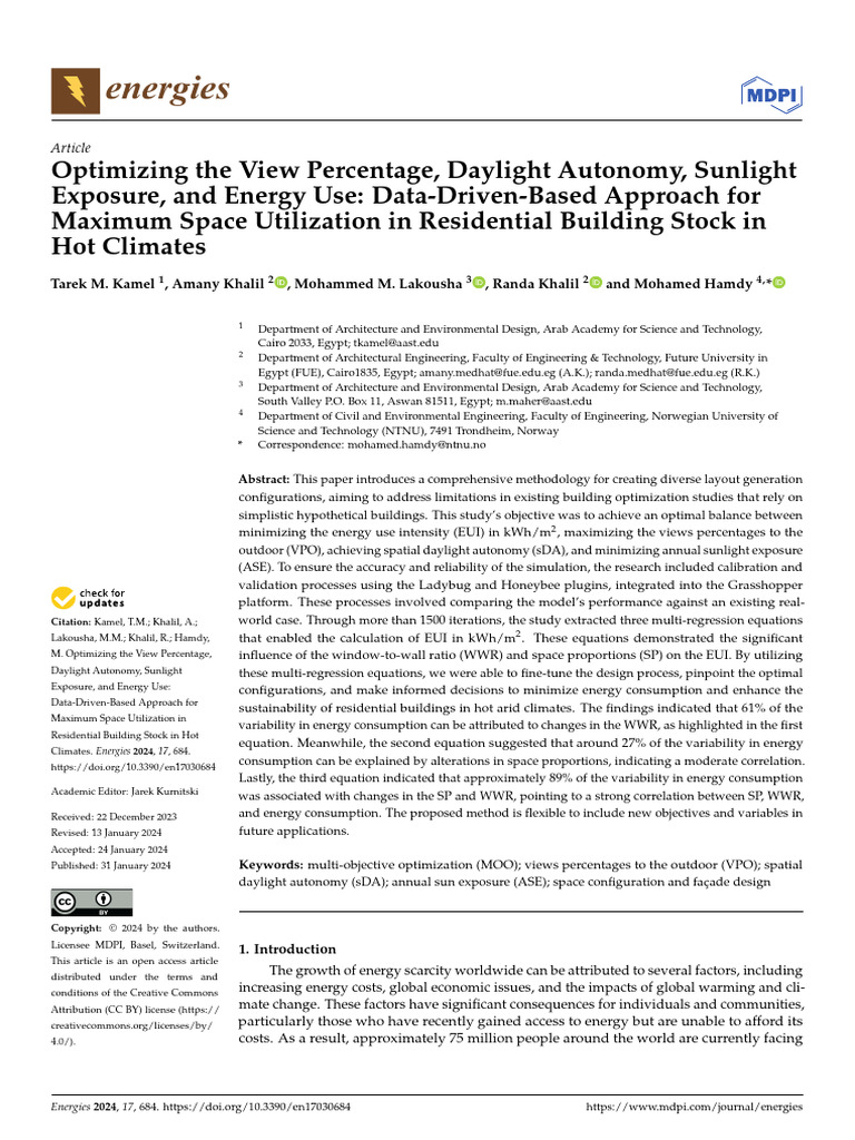 Optimizing The View Percentage, Daylight Autonomy, Sunlight | PDF | Energy Conservation ...