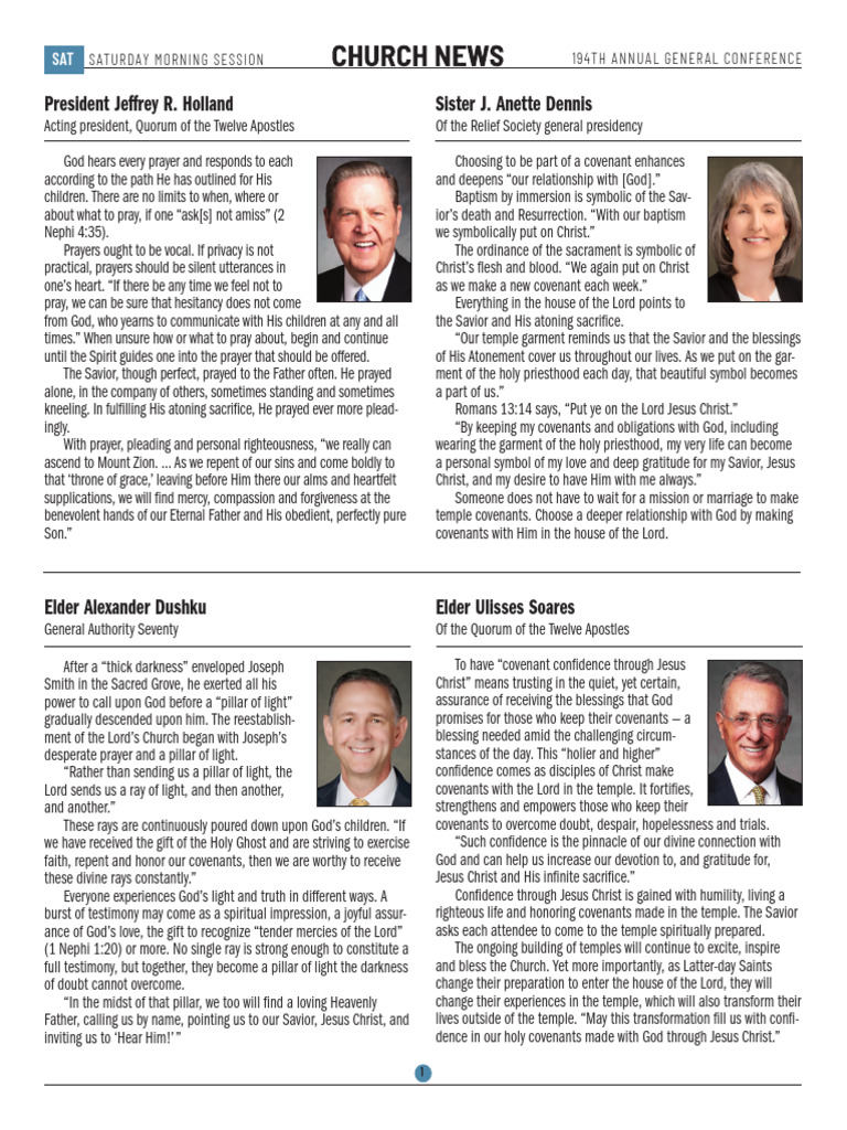 April 2024 General Conference Insights | PDF | Jesus | God The Father