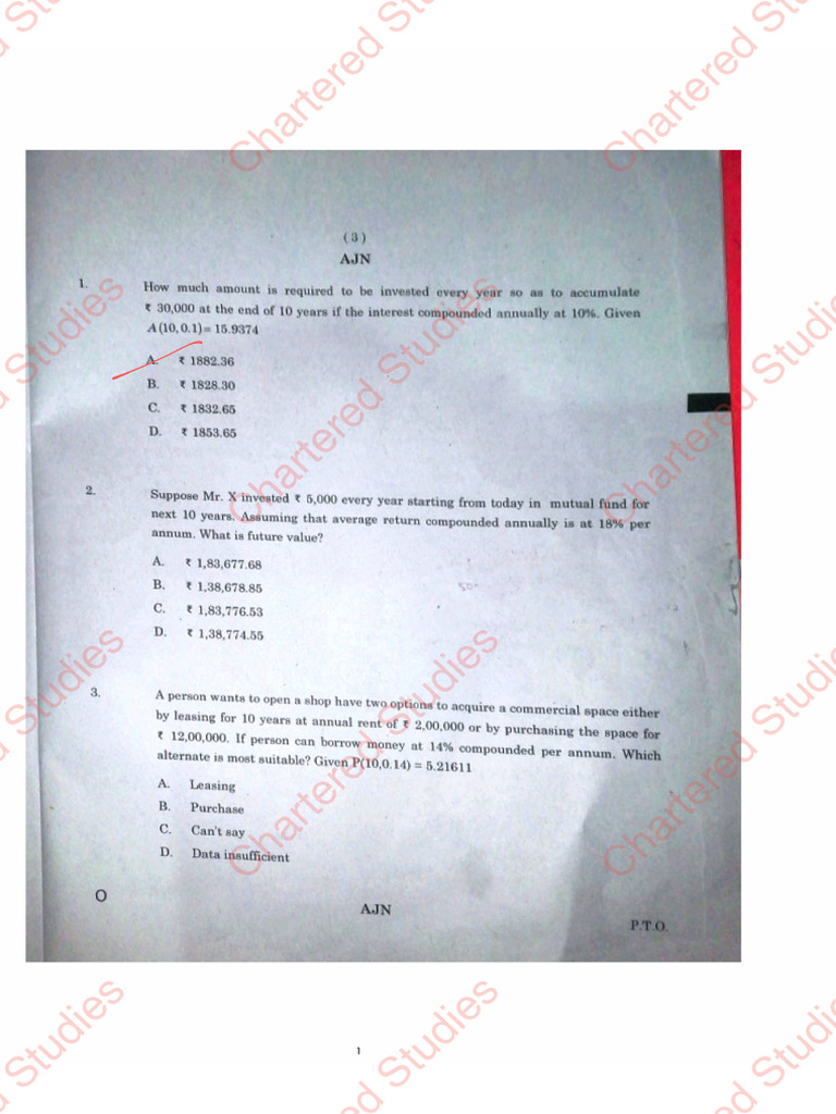 CA Foundation Maths, Statistics & LR Question Paper For December | PDF