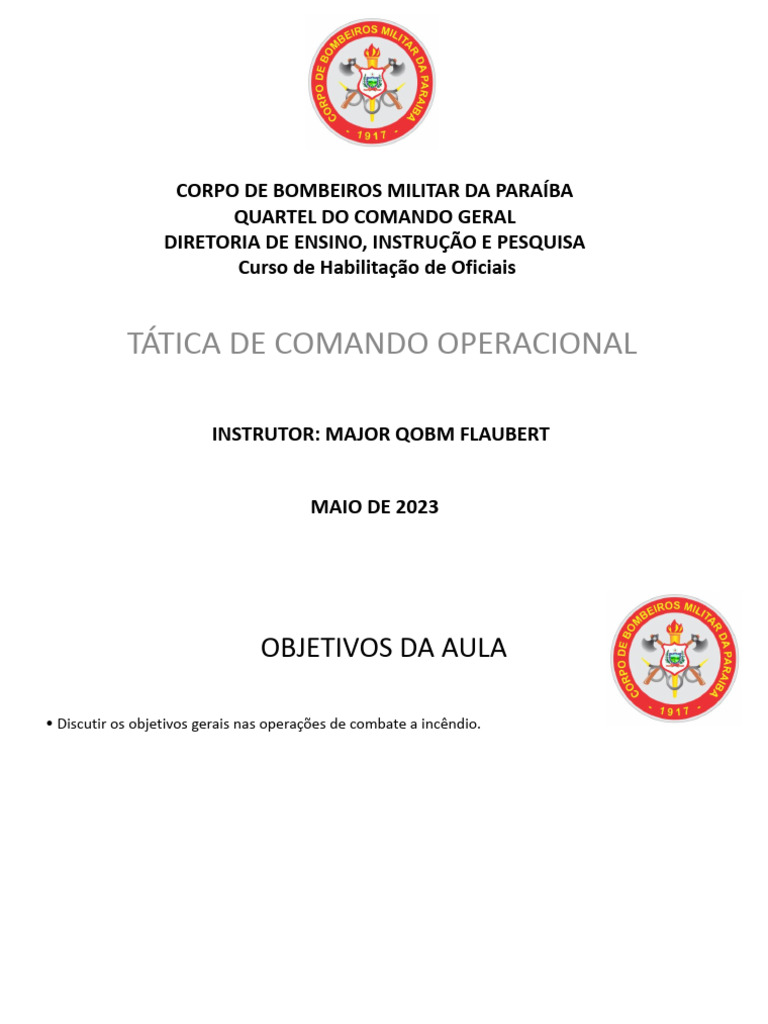 Tática de Comando em Combate a Incêndio | PDF | Incêndios