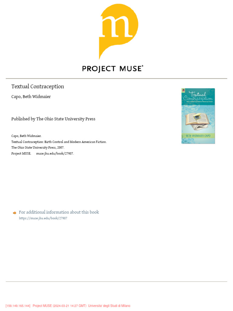 Project Muse 27987-Full | PDF | Birth Control | Cost Of Living