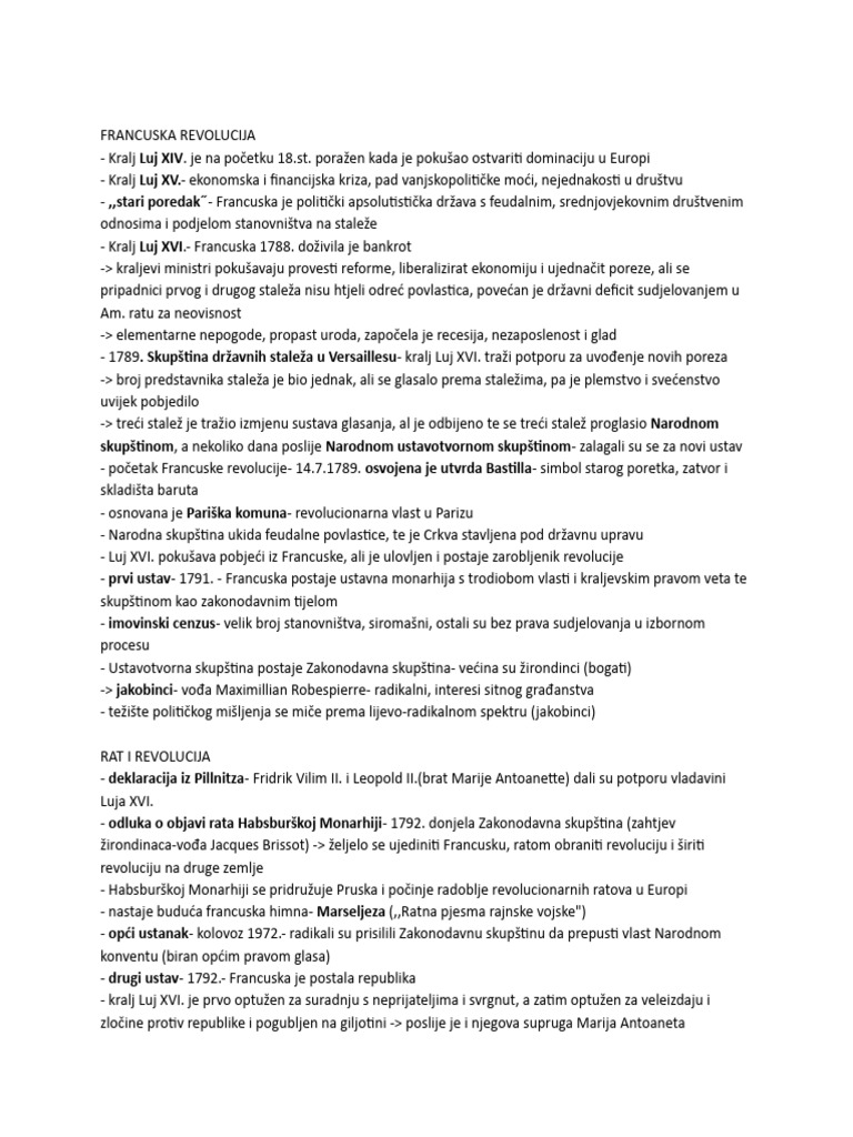 POVIJEST Francuska Revolucija | PDF