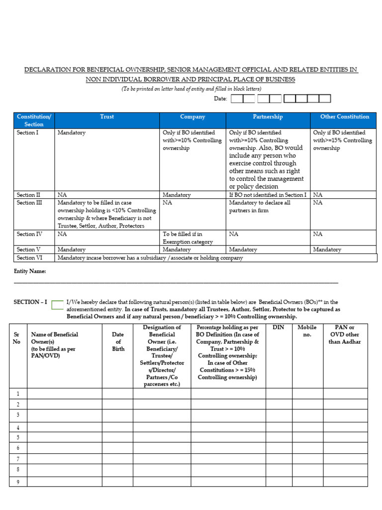 Beneficial - Ownership - Declaration - Form - Potrait - Revised PML ...