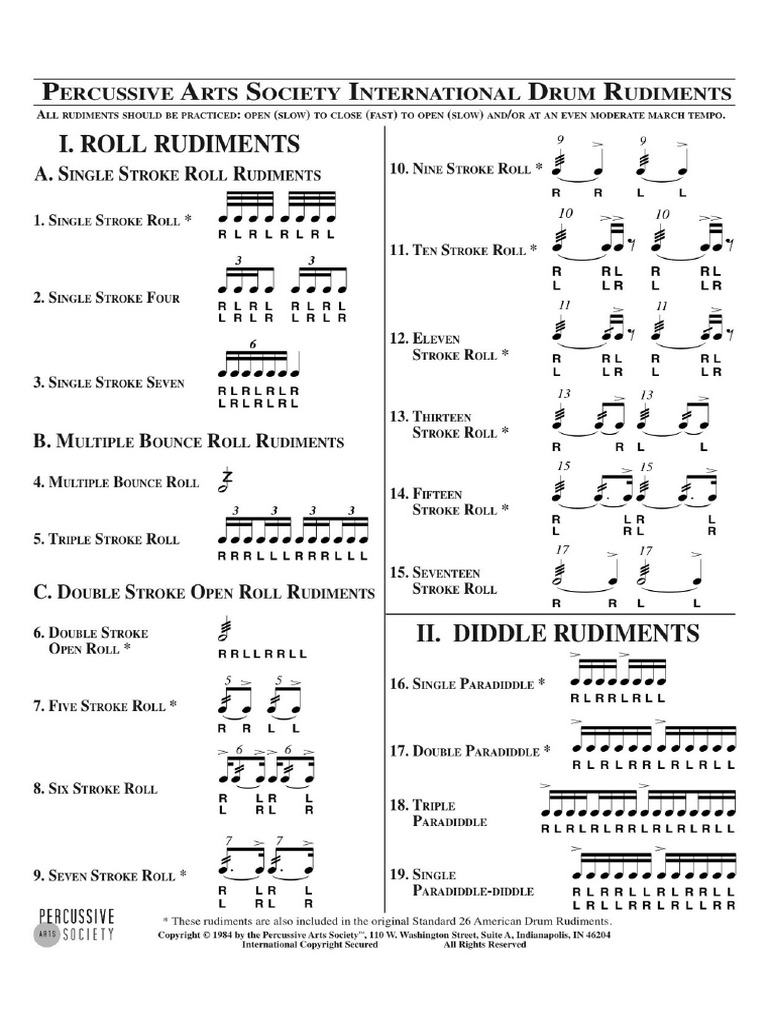 40 Drum Rudiments-1 | PDF