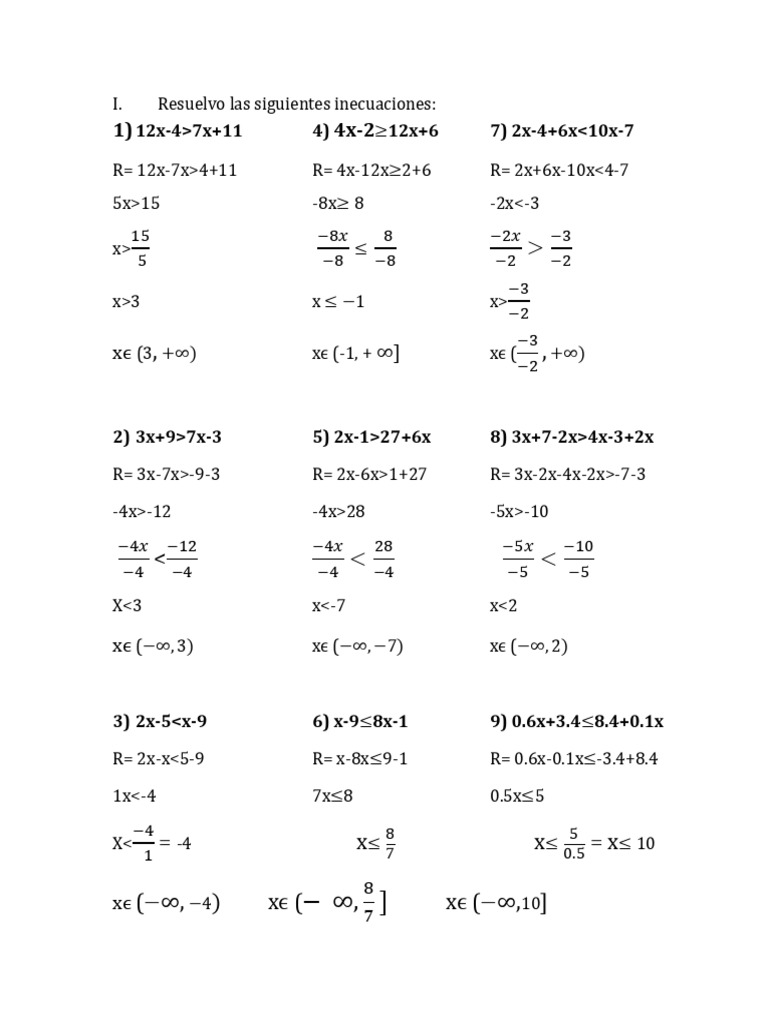 Inecuaciones de Primer Grado - Yaritza Suazo - 1m-6 | PDF