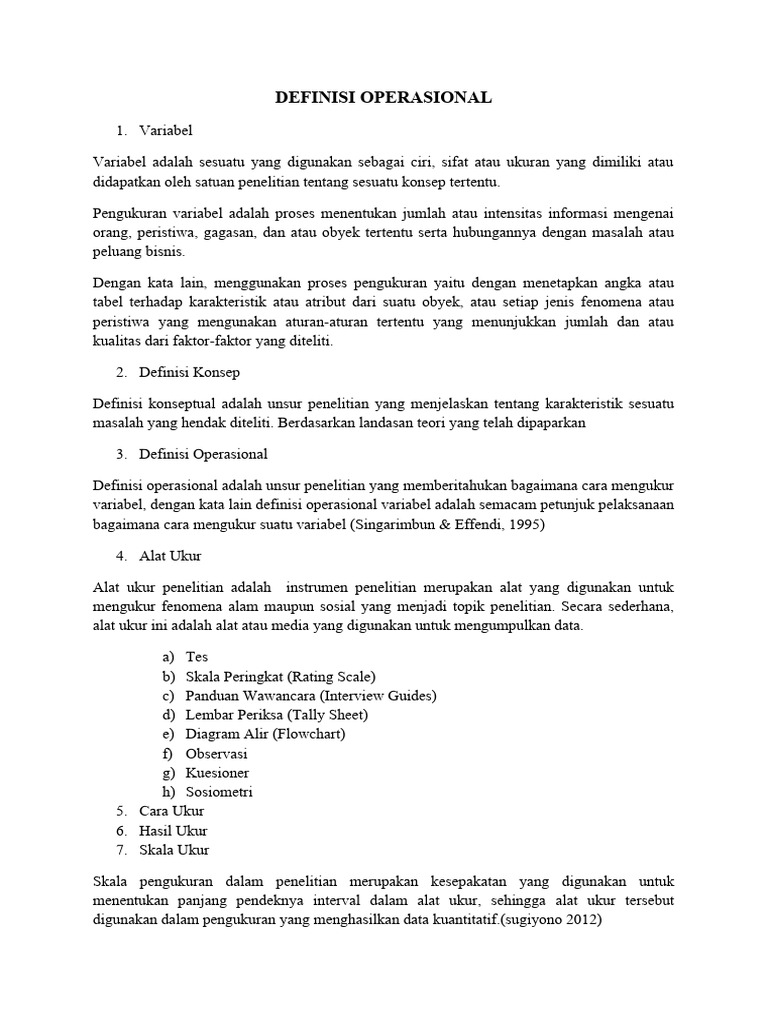 Definisi Operasional | PDF | Karier & Perkembangan | Komputer