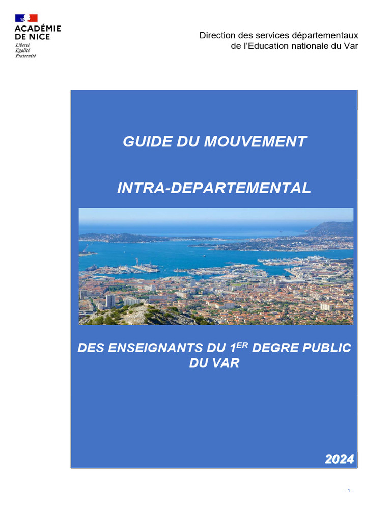 Guide du Mouvement Intra-Var 2024/2025 | PDF | Invalidité