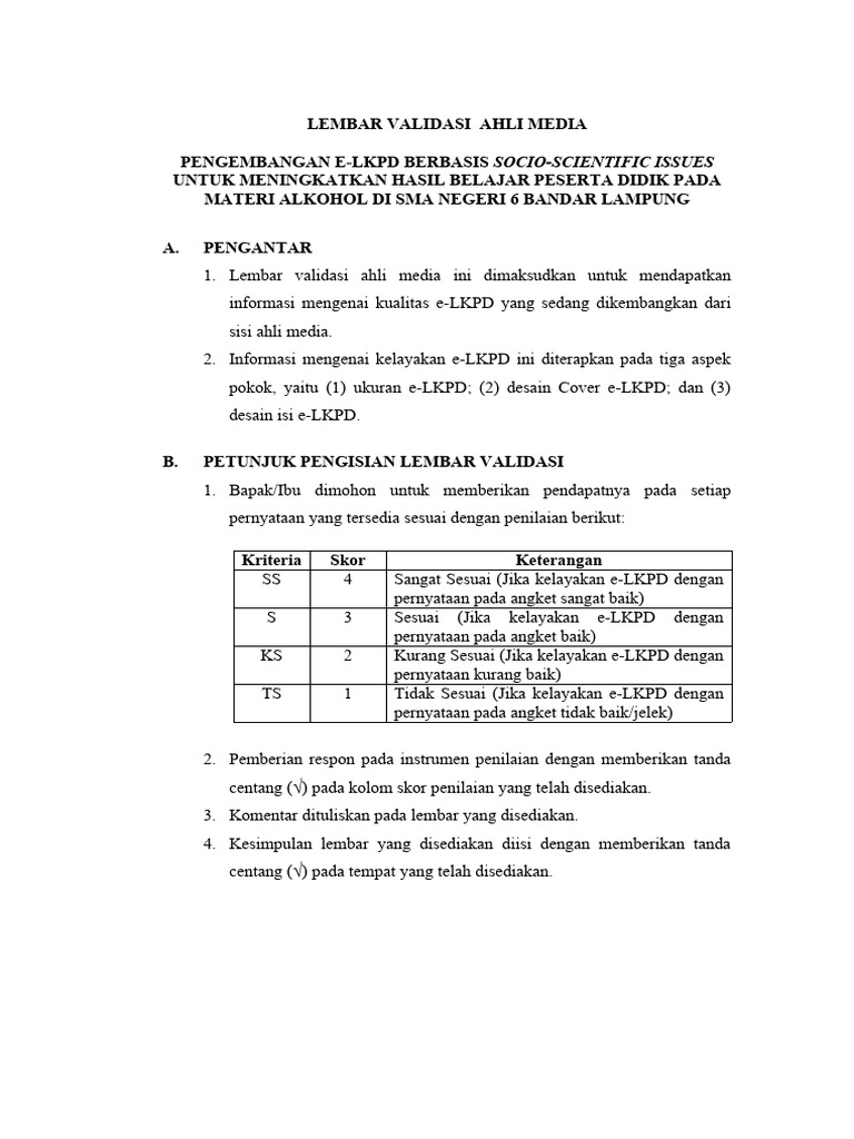 Lembar Validasi | PDF